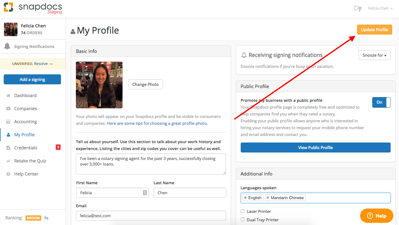Add Your Languages and Additional Certifications
