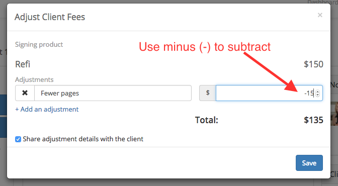 Adjusting Client Fees