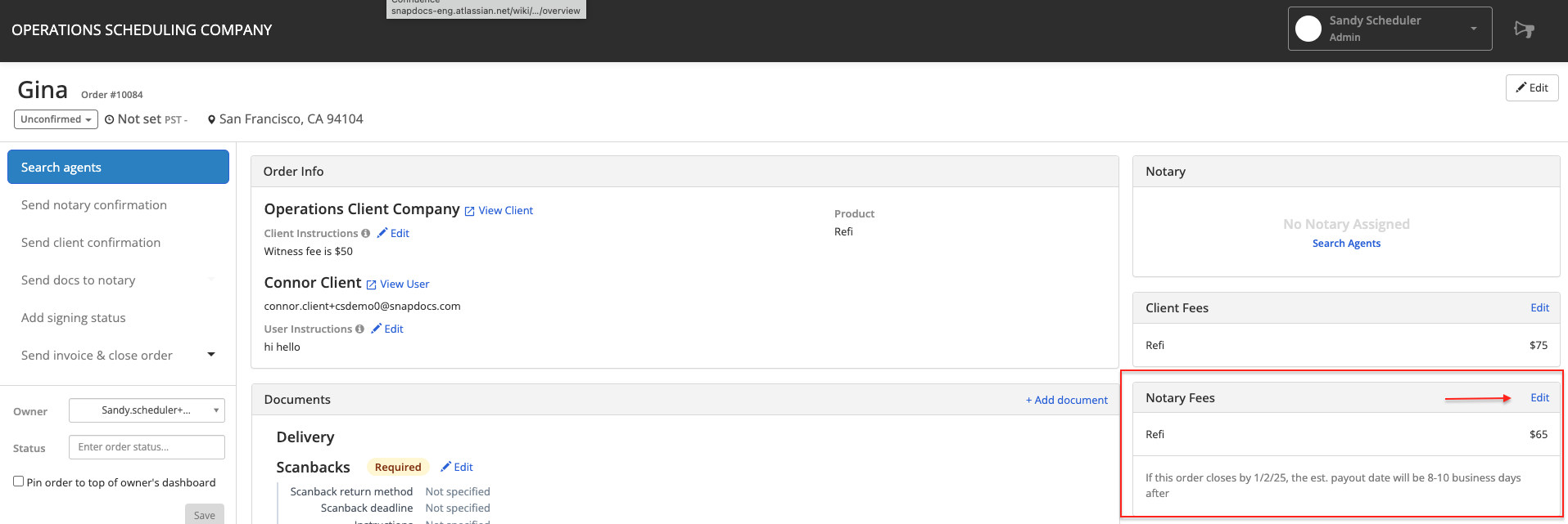 Adjusting Notary Fees on an Order