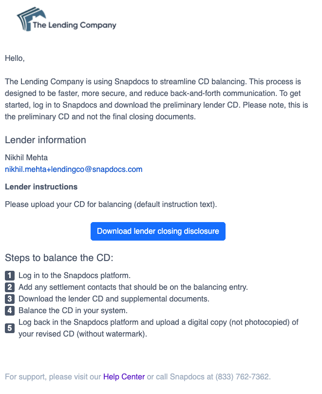 How to Complete CD Balancing on Snapdocs