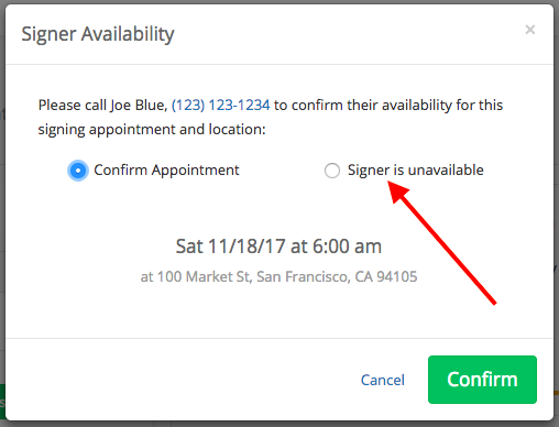 Confirming Signing Appointments