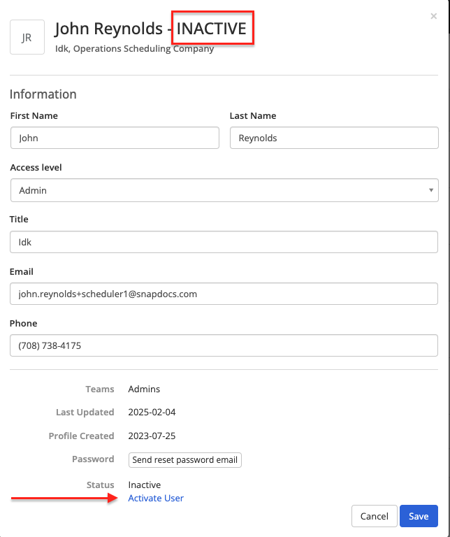Creating and Deactivating Accounts