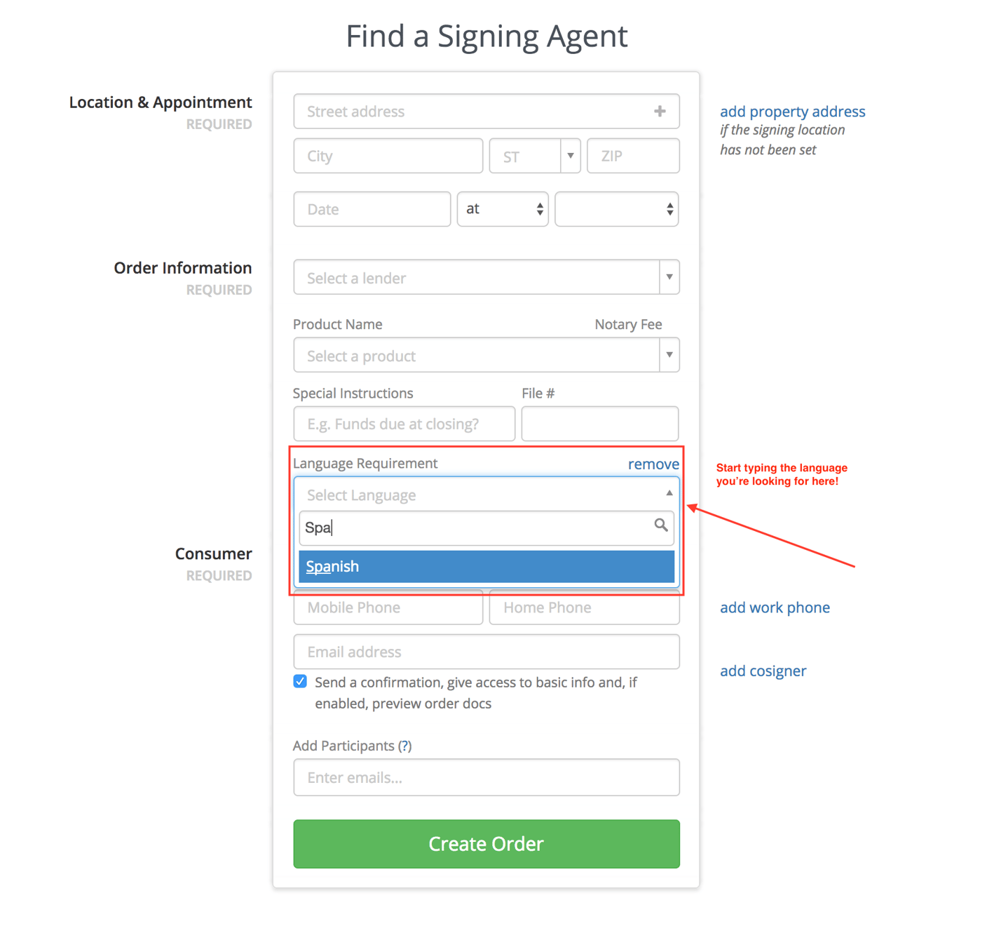 Find a notary that speaks a certain language