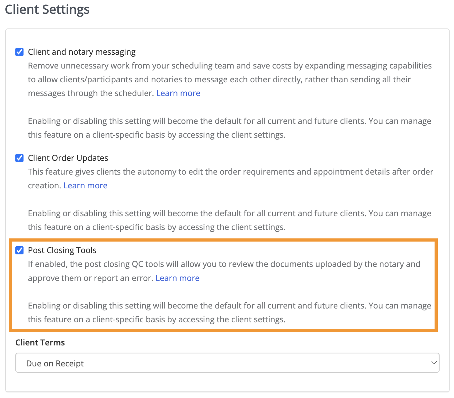 Post-Closing Tools on Snapdocs
