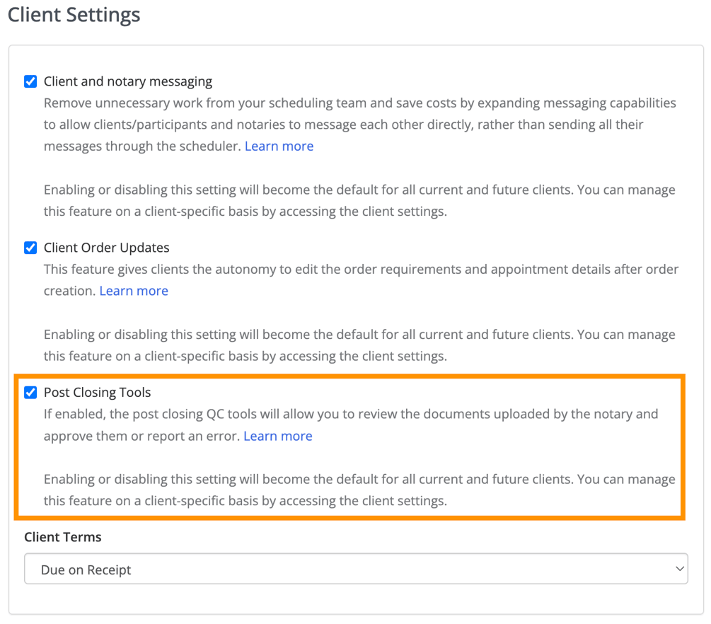 Post-Closing Tools on Snapdocs