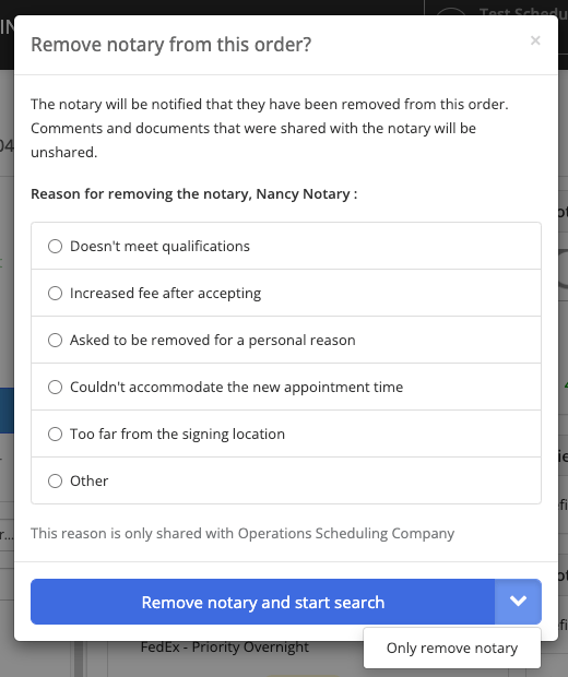 How to Remove a Notary From Your Order