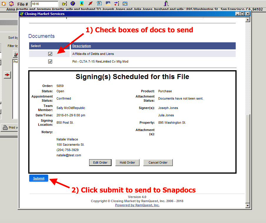Sending Documents Through Snapdocs