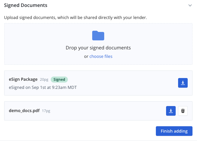 Upload and Send Wet Signed Documents Back to the Lender
